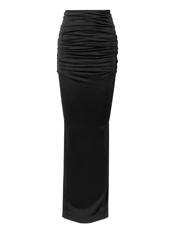 Gauge81 Belem Ruched Maxi Skirt - Black