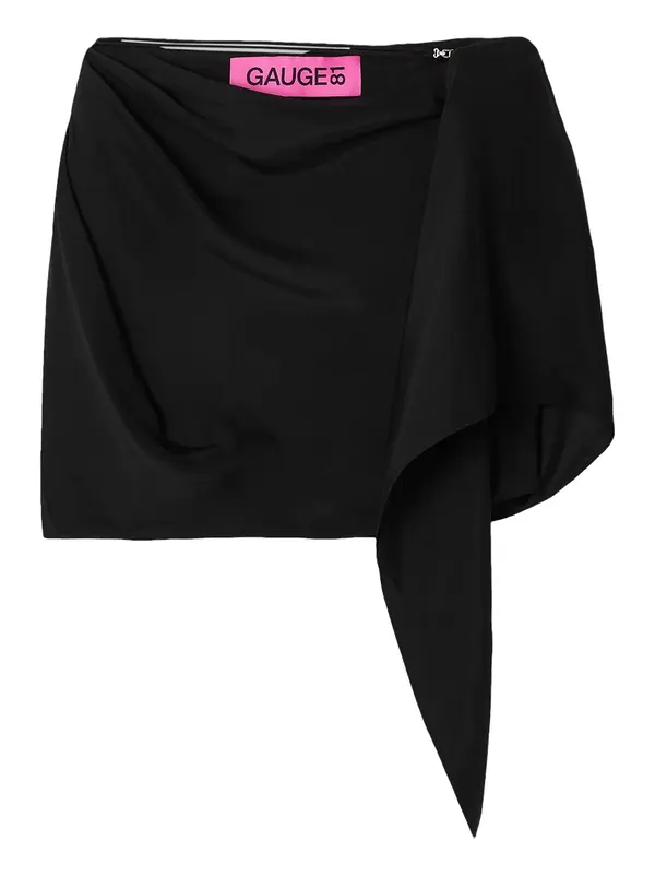 Gauge81 Himeji Draped Silksatin Mini Skirt - Black