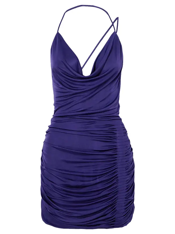 Gauge81 Adana Ruched Mini Dress - Purple