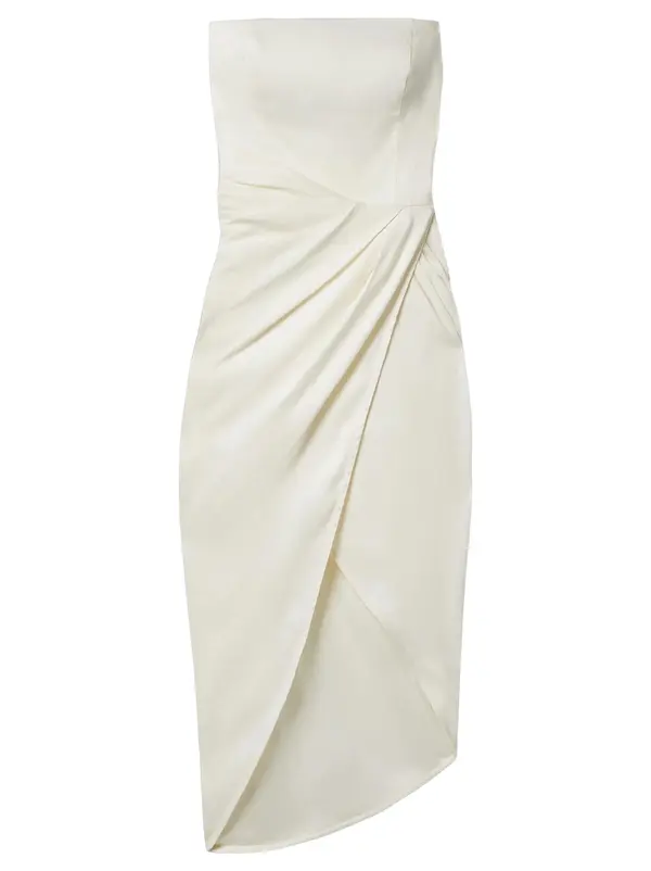 Gauge81 Lica Strapless Linen-blend Midi Dress - Ivory