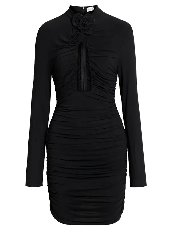 Magda Butrym Cutout Ruched Mini Dress - Black
