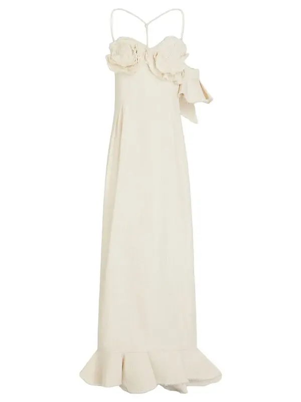 Jacquemus Artichaut Ruffled Linen-blend Maxi Dress - Ecru