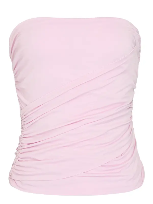 Magda Butrym Strapless Ruched Top - Baby Pink
