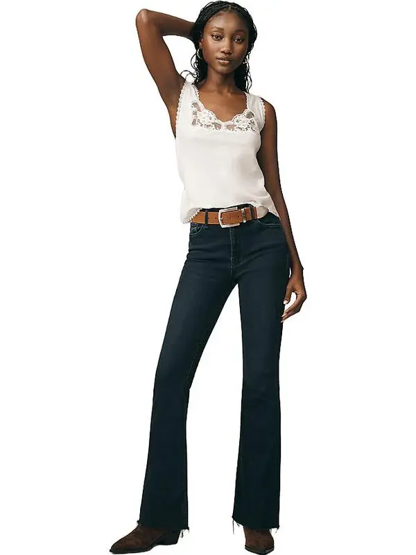 MOTHER Weekender Fray Mid-rise Flare Jeans - Chip On My Shoulder