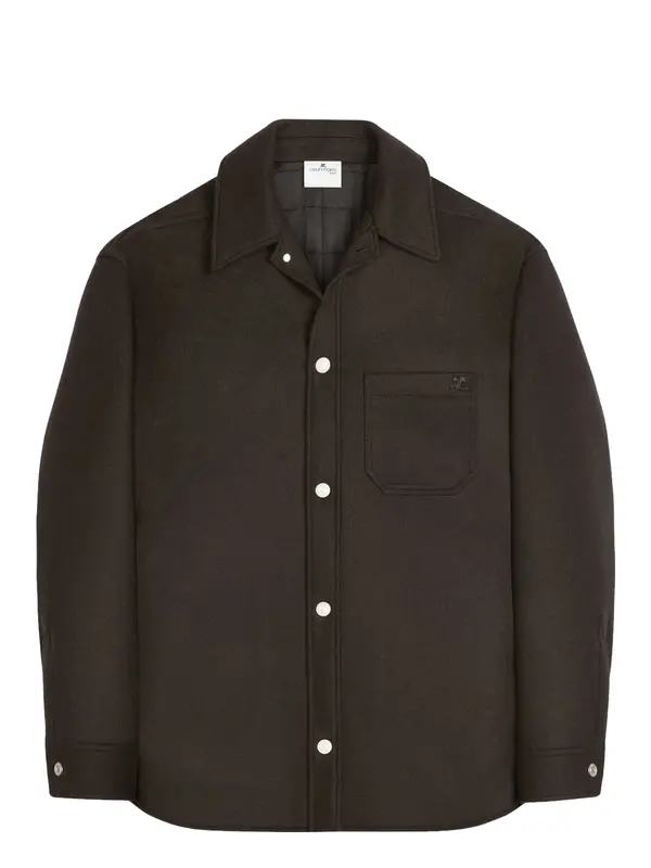 COURREGES Wool Blend Overshirt - Brown