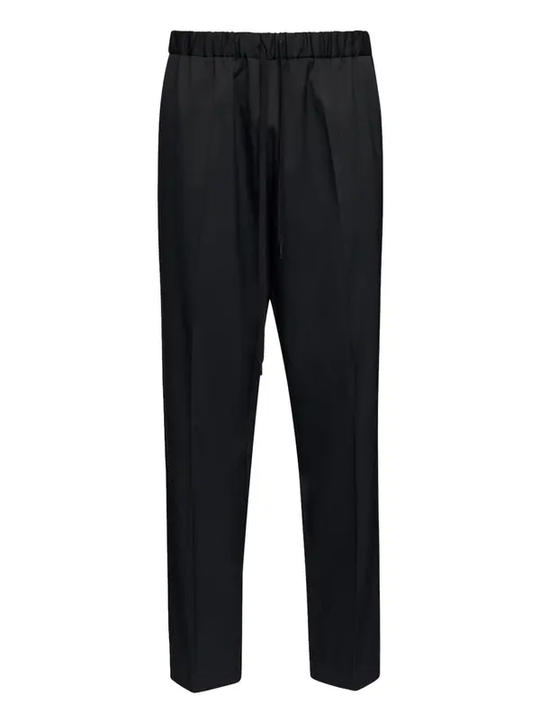 MAISON MARGIELA Drawstring Cropped Trousers - Black