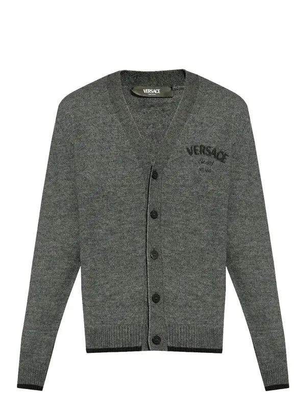 Versace Milano Stamp Cardigan - Grey