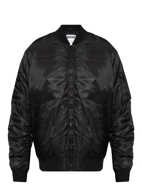 Moschino Zip-up Padded Bomber Jacket - Black