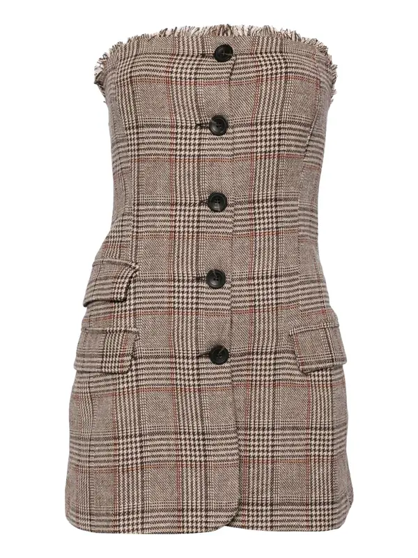 ALOHAS Deva Houndstooth Vest - Brown