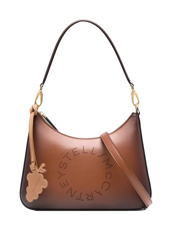 Stella McCartney Perforated Logo Shoulder Bag - Brown