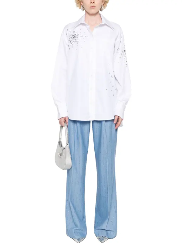 DES_PHEMMES Crystal-embellished Shirt - White