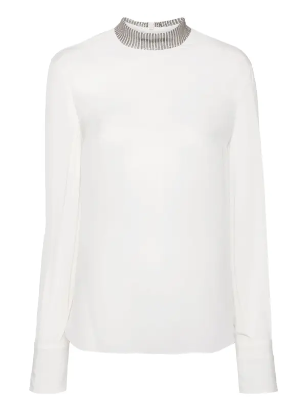 Brunello Cucinelli Monili-detail Blouse - White