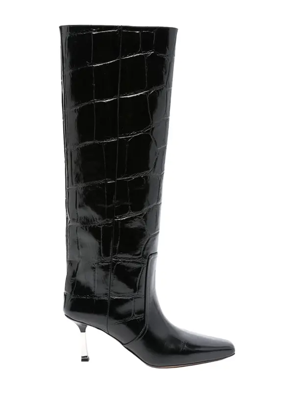 Paris Texas 80mm Leather Boots - Black