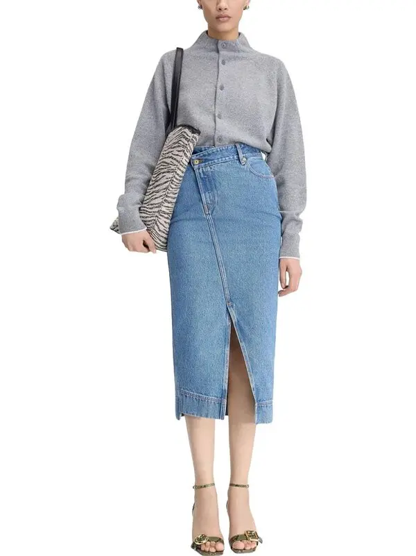 Jacquemus La Jupe De-nîmes Midi Skirt - Blue