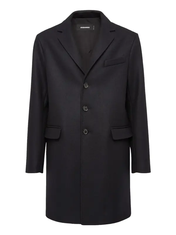 Dsquared2 Single-breasted Mid-length Coat - Black