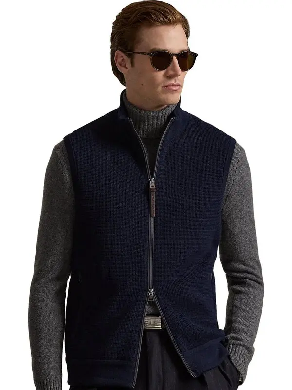 Ralph Lauren Full-zip Sweater Vest - Navy Combo