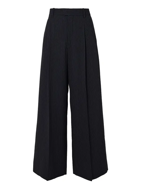 Isabel Marant Romina Pleated Pinstriped Wide-leg Pants - Blue