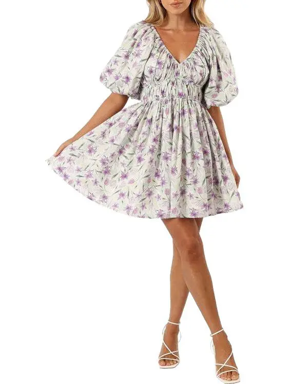 PETAL & PUP Tenaya Floral Mini Dress - Lavender