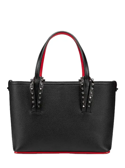 CHRISTIAN LOUBOUTIN Mini Cabata Empire Calfskin Tote - Cm53 Black/black