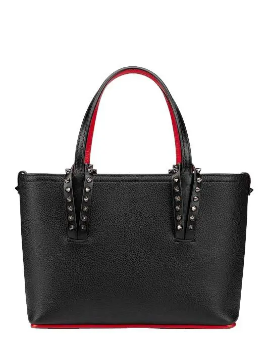 CHRISTIAN LOUBOUTIN Mini Cabata Empire Calfskin Tote - Cm53 Black/black
