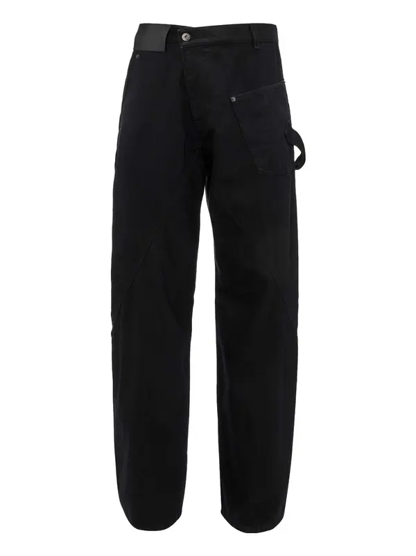 JW Anderson Logo-embroidered Loose Jeans - Black