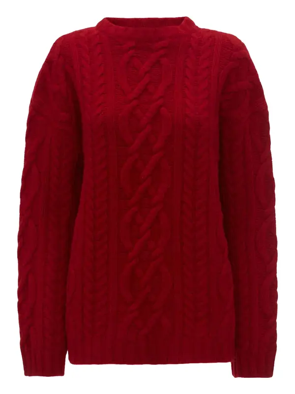 JW Anderson Cable-knit Crew-neck Jumper - Red