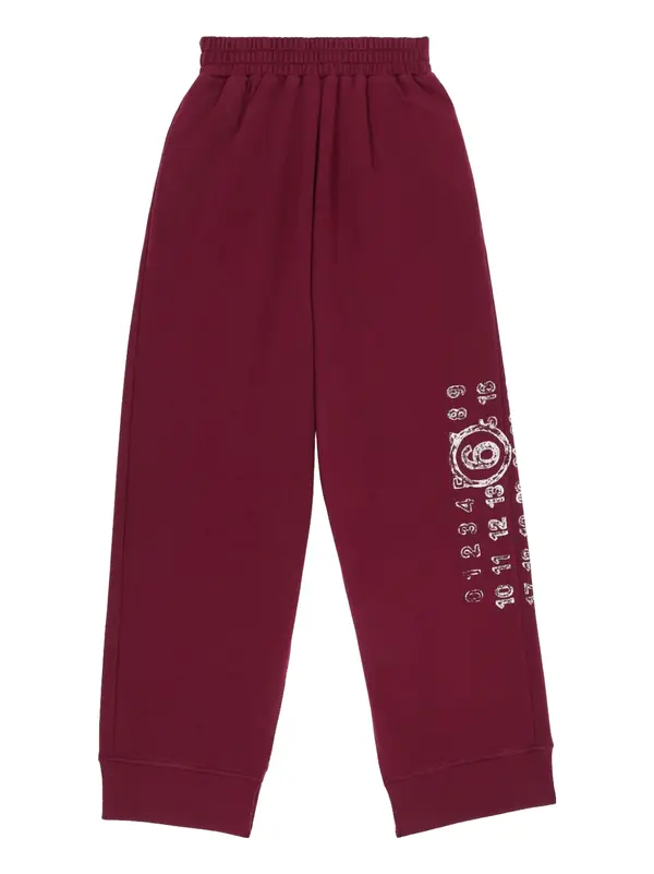 MAISON MARGIELA Signature Numbers Motif Sweatpants - Red