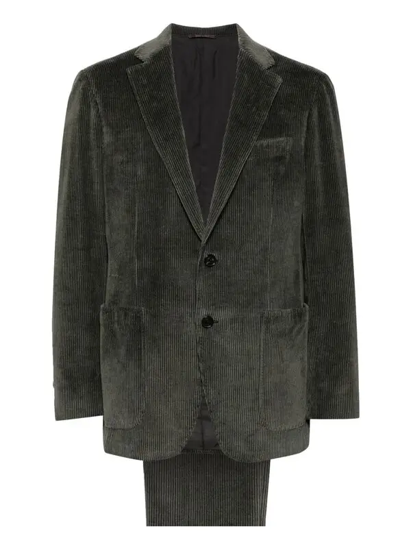 Canali Corduroy Single-breasted Suit - Green