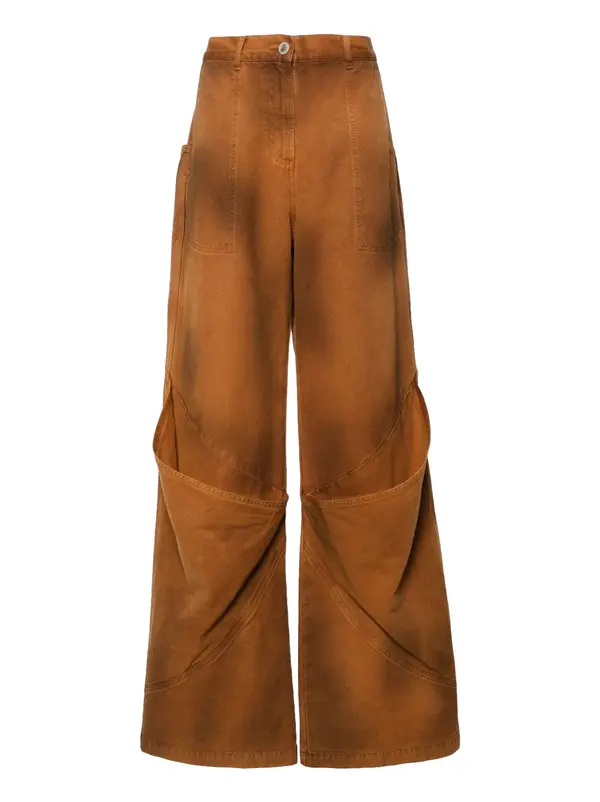 Attico Cotton Canvas Trousers - Brown