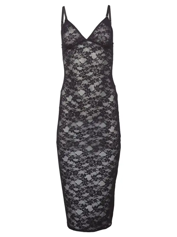 Fleur Du Mal Le Stretch Lace Slip Dress - Black
