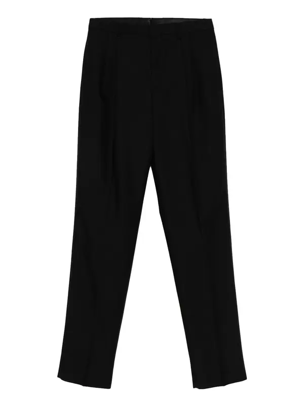 LARDINI Pleated Twill Trousers - Black