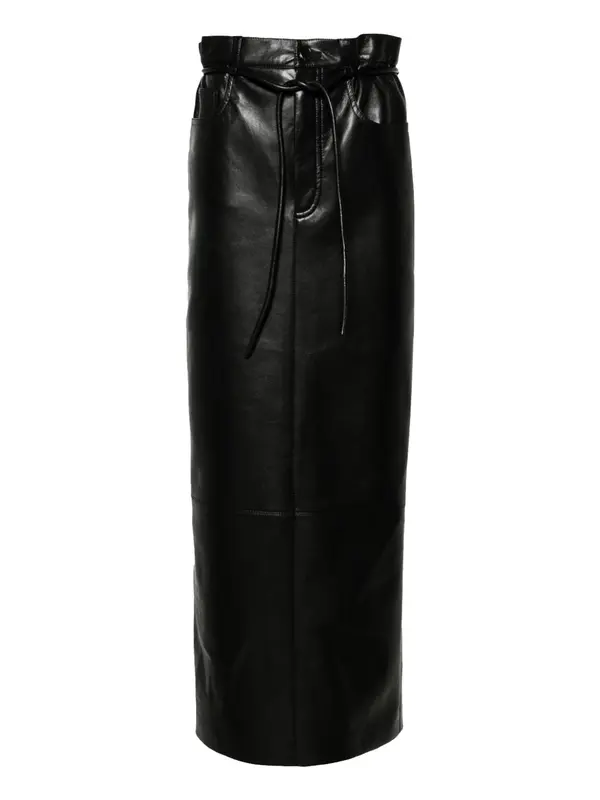 Nanushka Belted Midi Skirt - Black