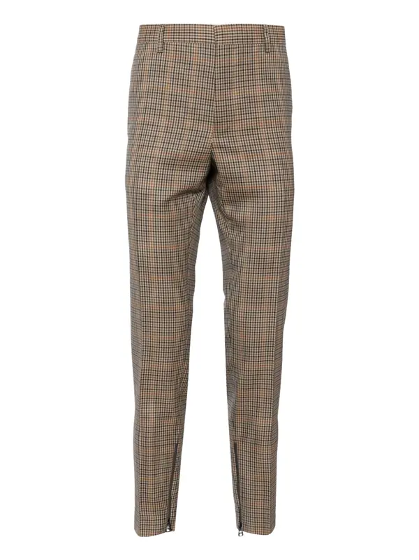 LANVIN Checked Tapered Trousers - Brown