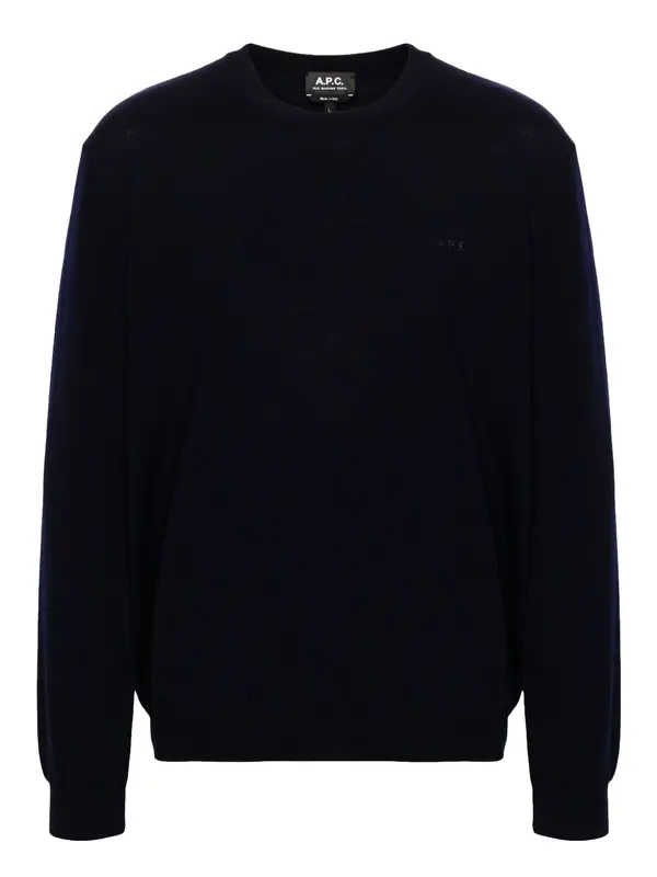 A.p.c. Logo-embroidered Sweater - Blue