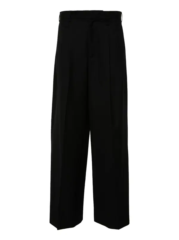Simone Rocha Pleated Wide-leg Trousers - Black