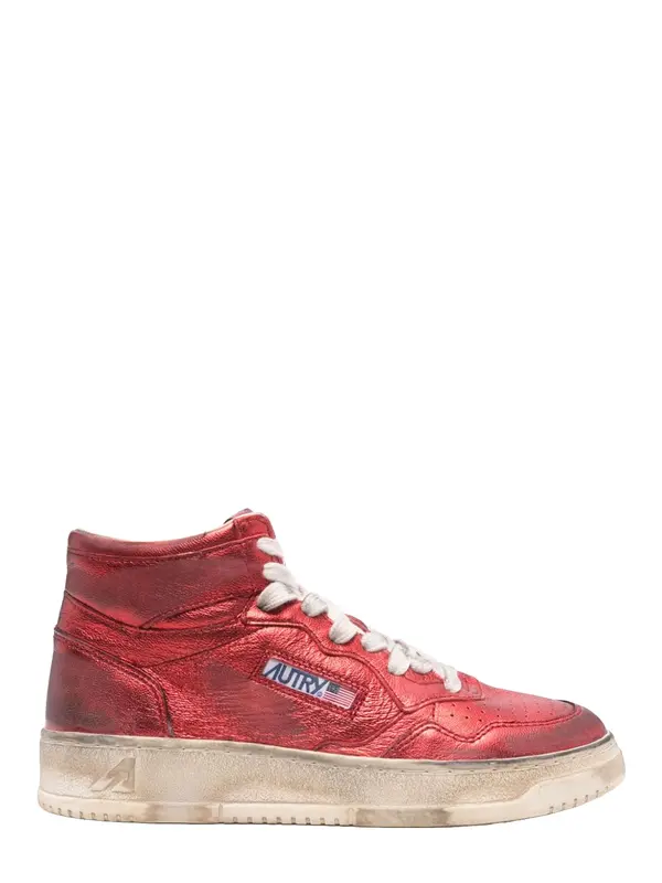 AUTRY Super Vintage Metallic Sneakers - Red