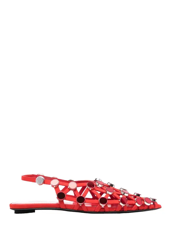 Attico Grid Ballet Flats - Red