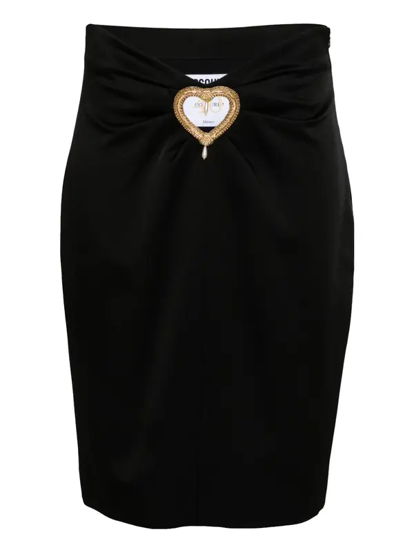Moschino Heart Cut-out Mini Skirt - Black