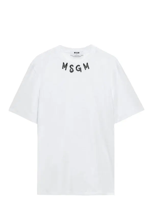 MSGM Brushstroke-logo T-shirt - White