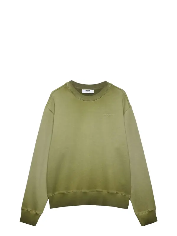 MSGM Embroidered-logo Cotton Sweatshirt - Green