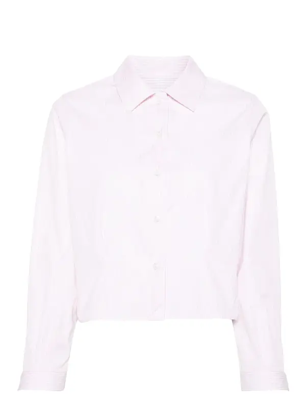 Thom Browne Striped Cropped Shirt - Pink