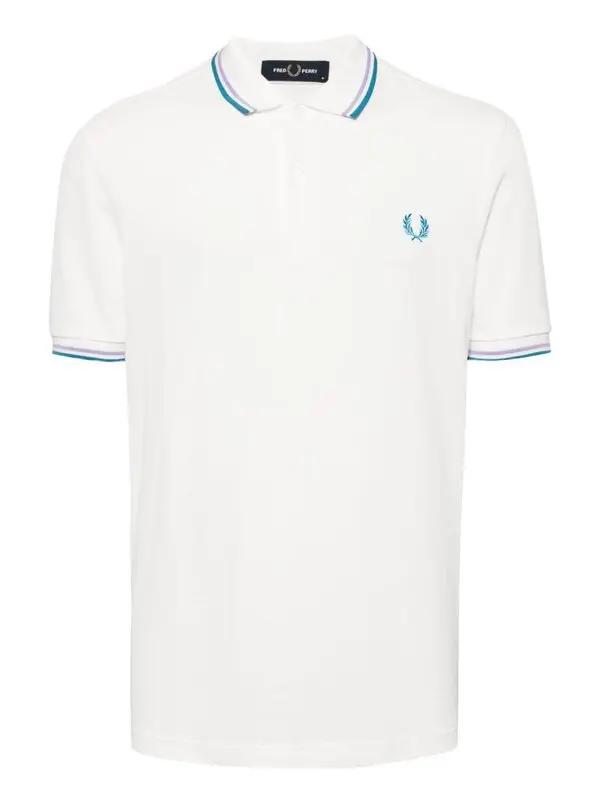 Fred Perry Logo-embroidered Cotton Polo Shirt - White