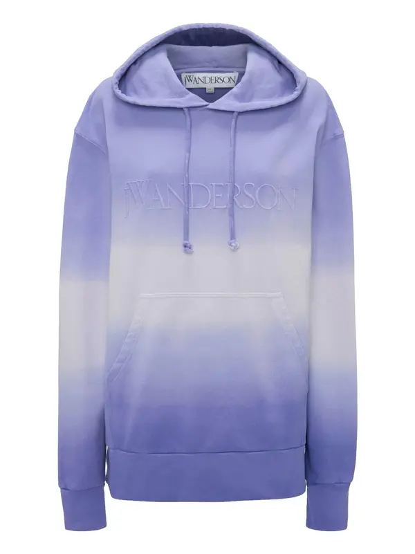 JW Anderson Logo-embroidered Gradient Hoodie - Purple