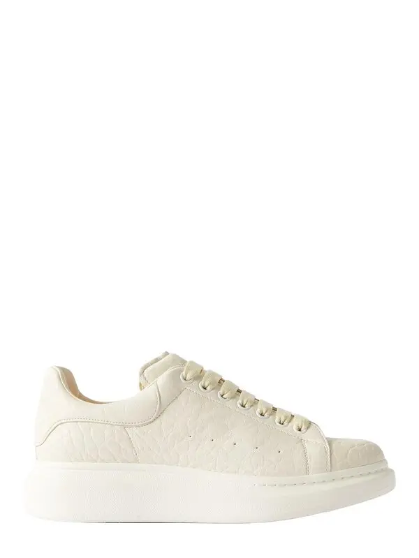 Alexander McQueen Exaggerated-sole Textured-leather Sneakers - Neutrals