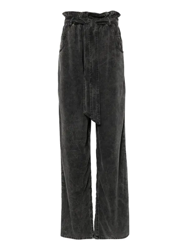 MARANT ETOILE Priana Chambray Trousers - Black
