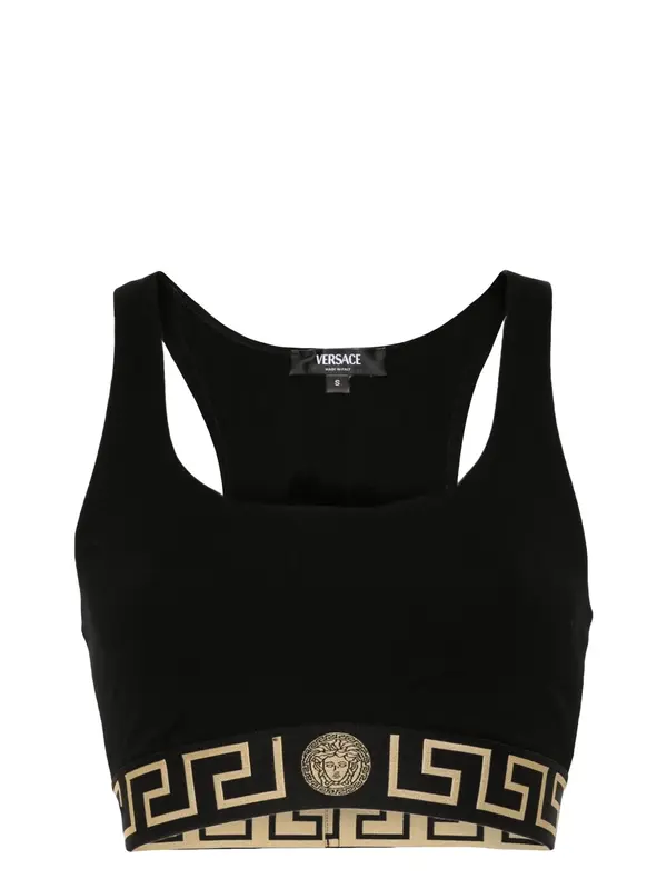 Versace Greca-border Crop Top - Black