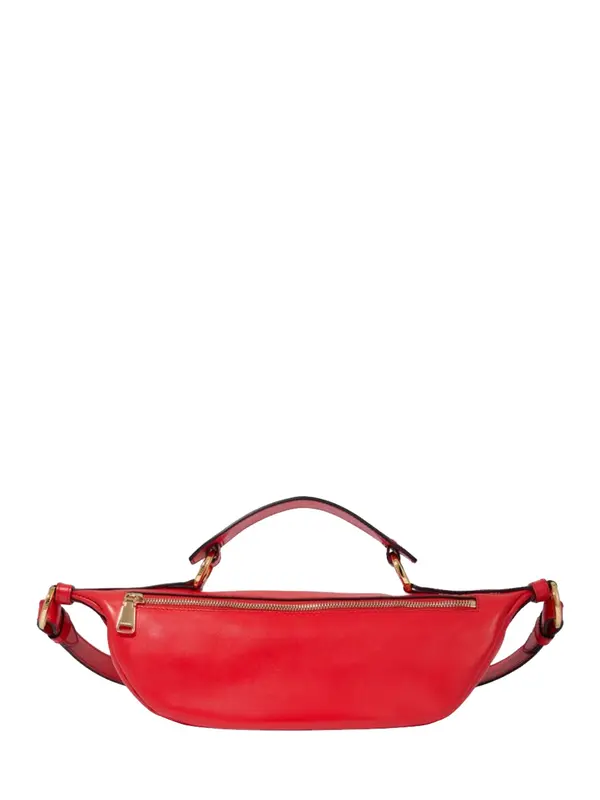 LANCEL Small Origami Leather Crossbody Bag - Red