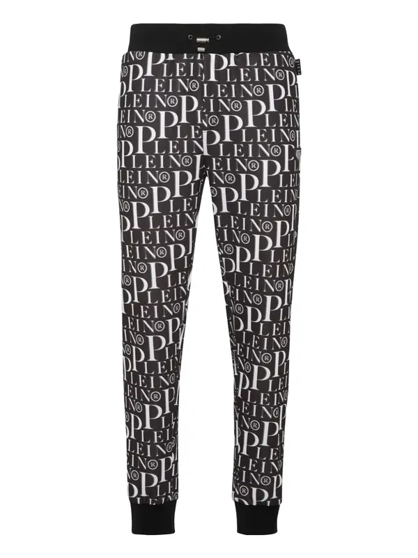 Philipp Plein All-over Logo-print Track Pants - Black