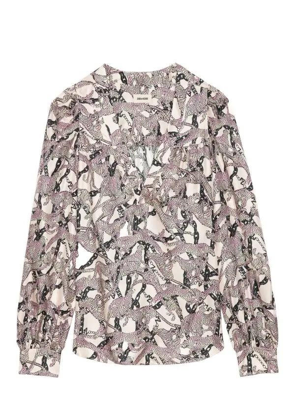 Zadig&Voltaire Telia Wild Chains Silk Blouse - Neutrals