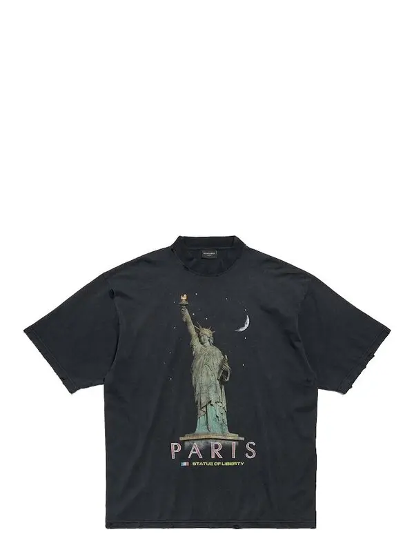 Balenciaga Paris Liberty Medium Fit T-shirt - Black